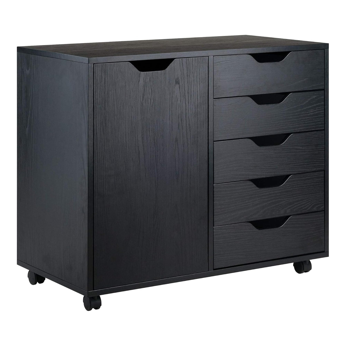 Oakestry Wood Halifax Storage Organization Black Multipurpose Drawer ...